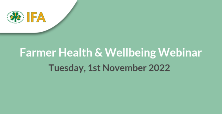 IFA Farmer Health and Wellbeing Webinar - Irish Farmers' Association